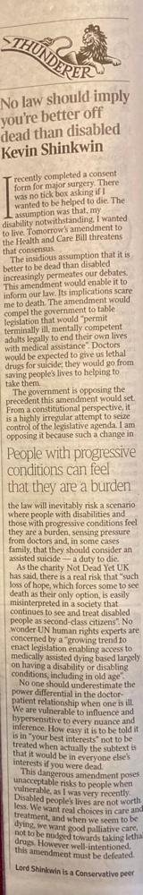 No Law Should Imply You’re Better Off Dead Than Disabled- Lord Shinkwin ...